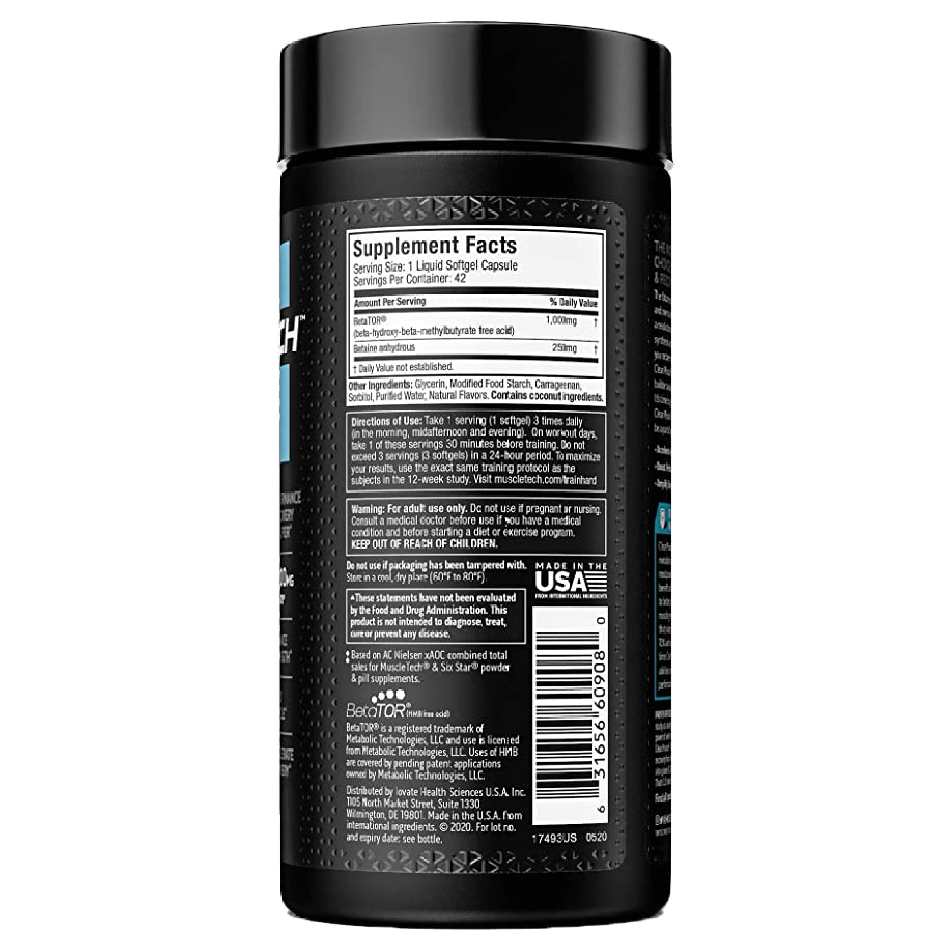 CLEAR MUSCLE HMB FREE ACID 42 SOFTGELS – MUSCLETECH